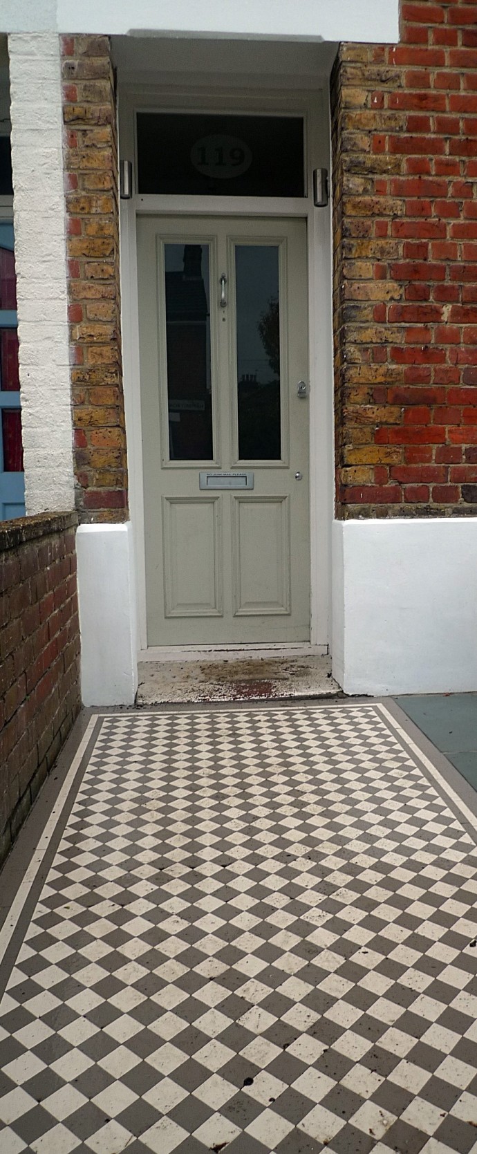 Ornamental stone multi colour mosaic Victorian mosaic brick garden wall ...